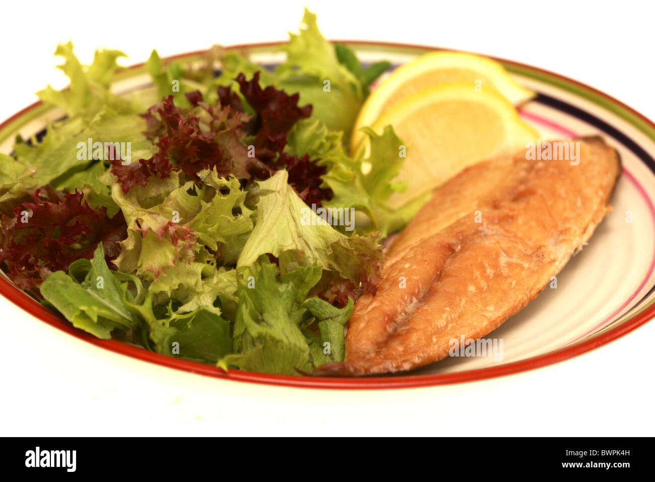 Hot Smoked Mackerel Fillet with Salad Stock Photo - Alamy