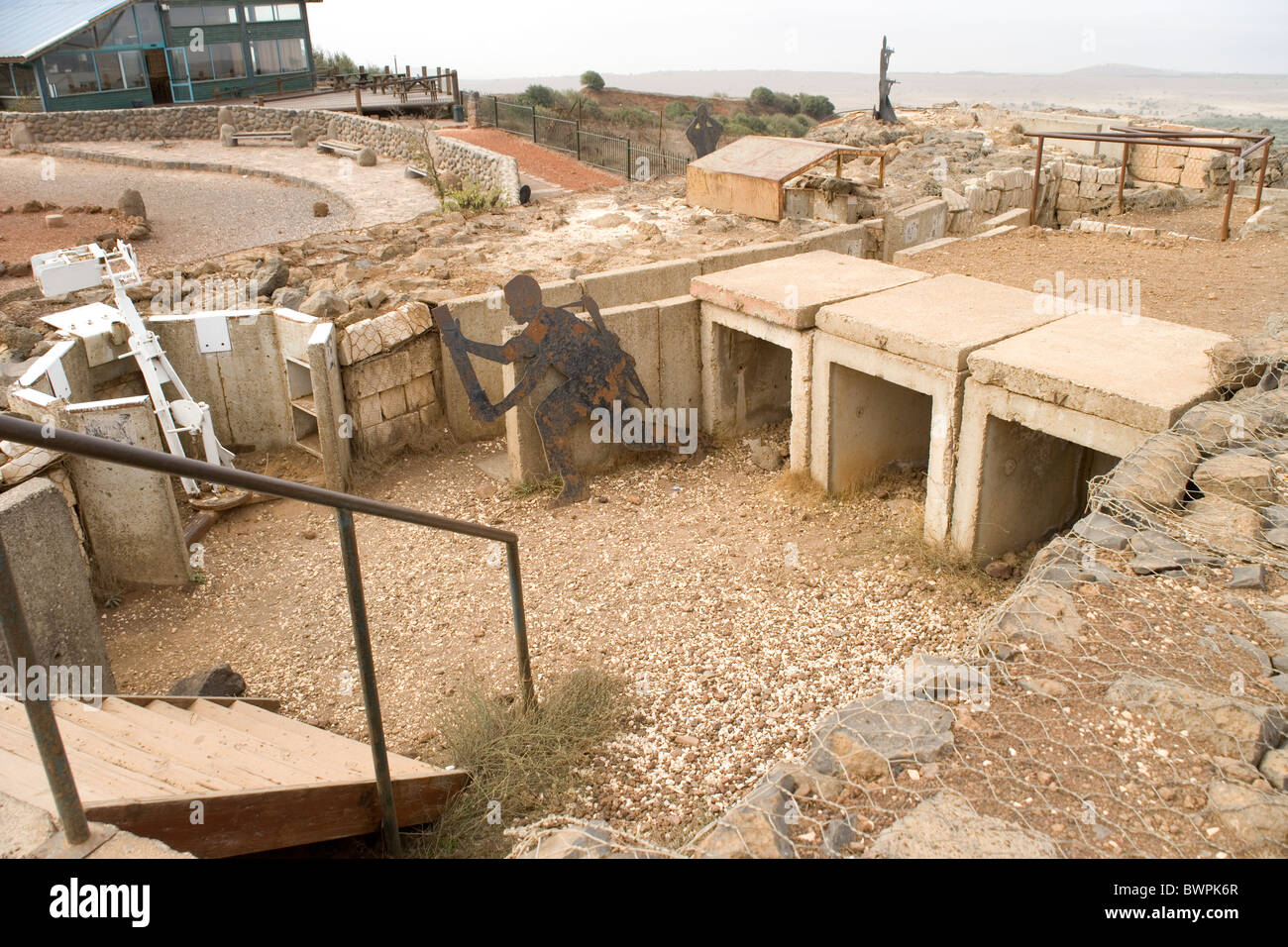 Israeli army bunker and redoubt on the top of Mount Bental on the Golan ...