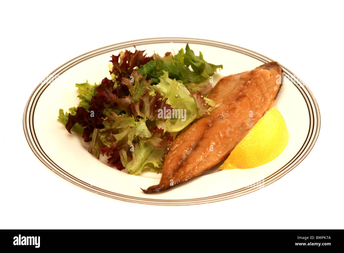 Hot Smoked Mackerel Fillet with Salad Stock Photo - Alamy