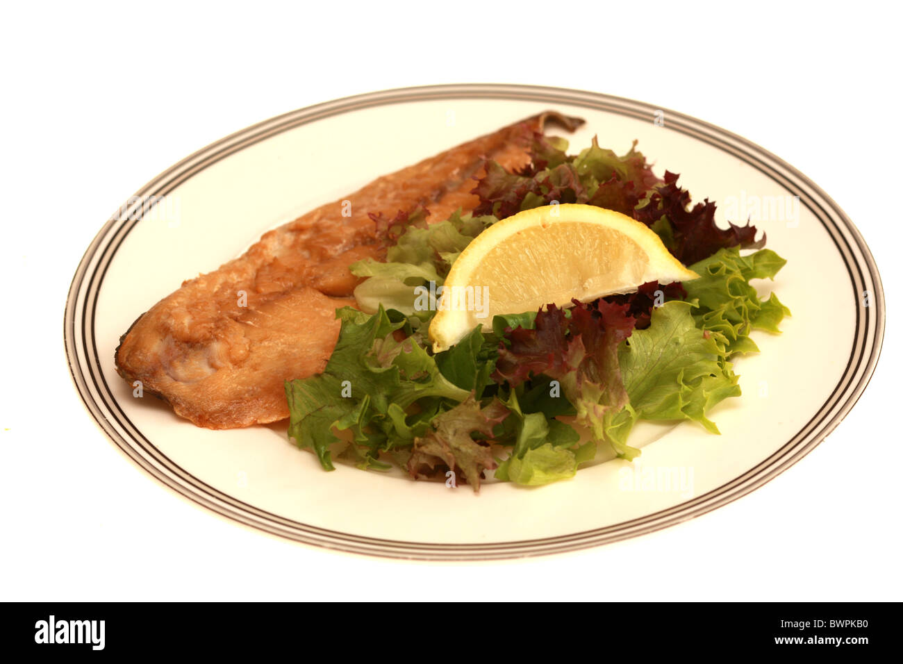 Hot Smoked Mackerel Fillet with Salad Stock Photo - Alamy