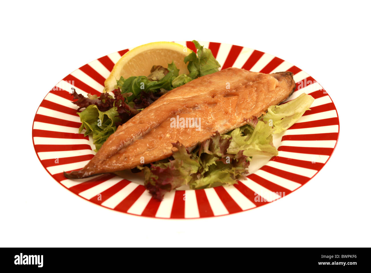 Hot Smoked Mackerel Fillet with Salad Stock Photo - Alamy