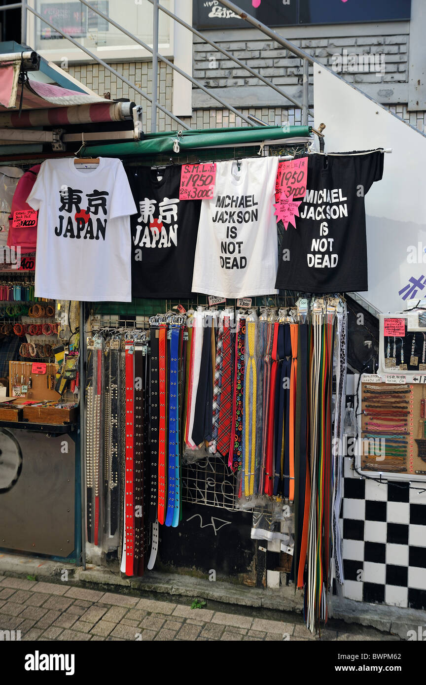 Stand selling t-shirts and accessories, Harajuku, Tokyo, Japan Stock ...