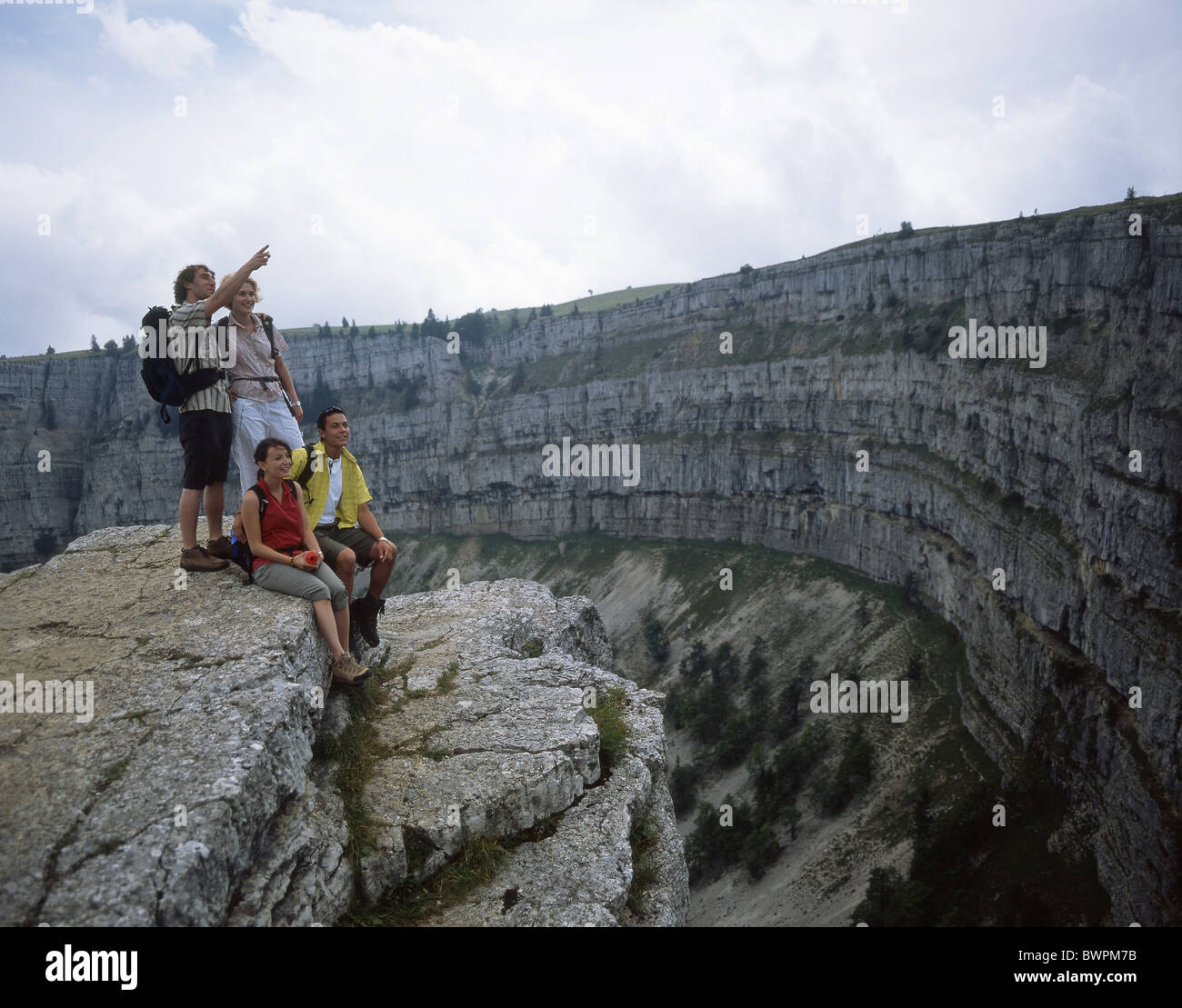 Switzerland Europe Creux Du Van Canton Neuchatel Jura Mountains Group ...