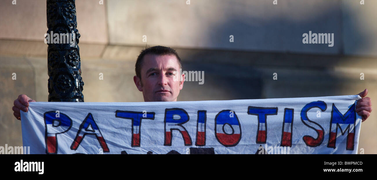 Members of the English Defence League (EDL) protest in Preston, England ...