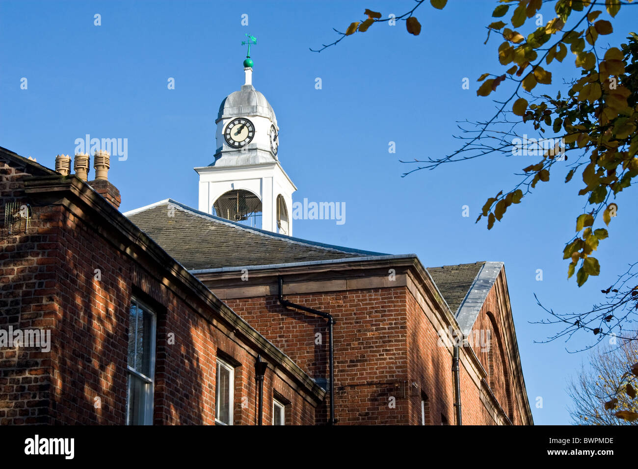Church and clocktower, Fairfield Moravian Settlement, Droylsden ...