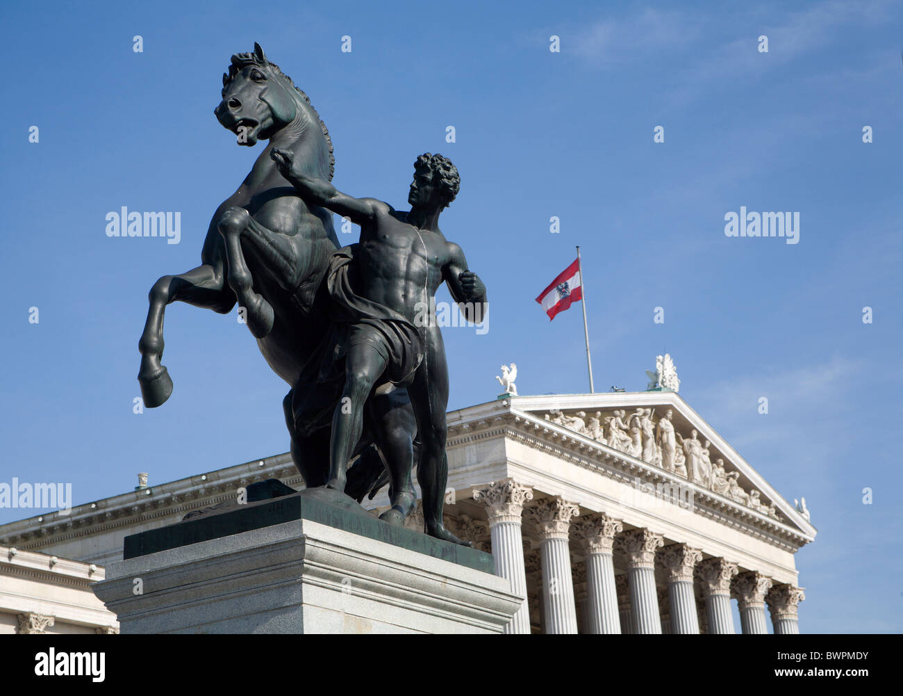 Austria vienna parliament building statue hi-res stock photography and ...