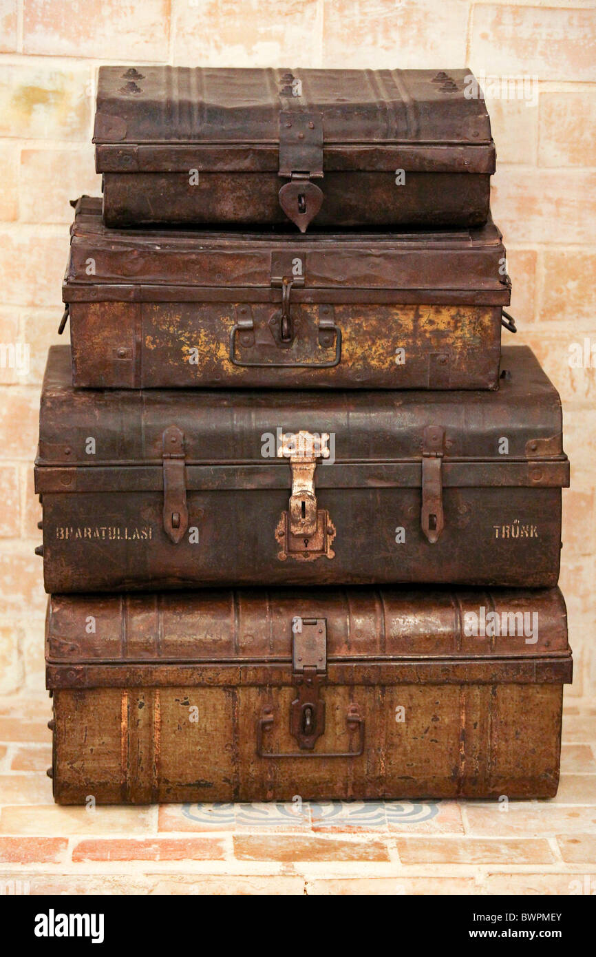 Antique travelling trunks Stock Photo - Alamy