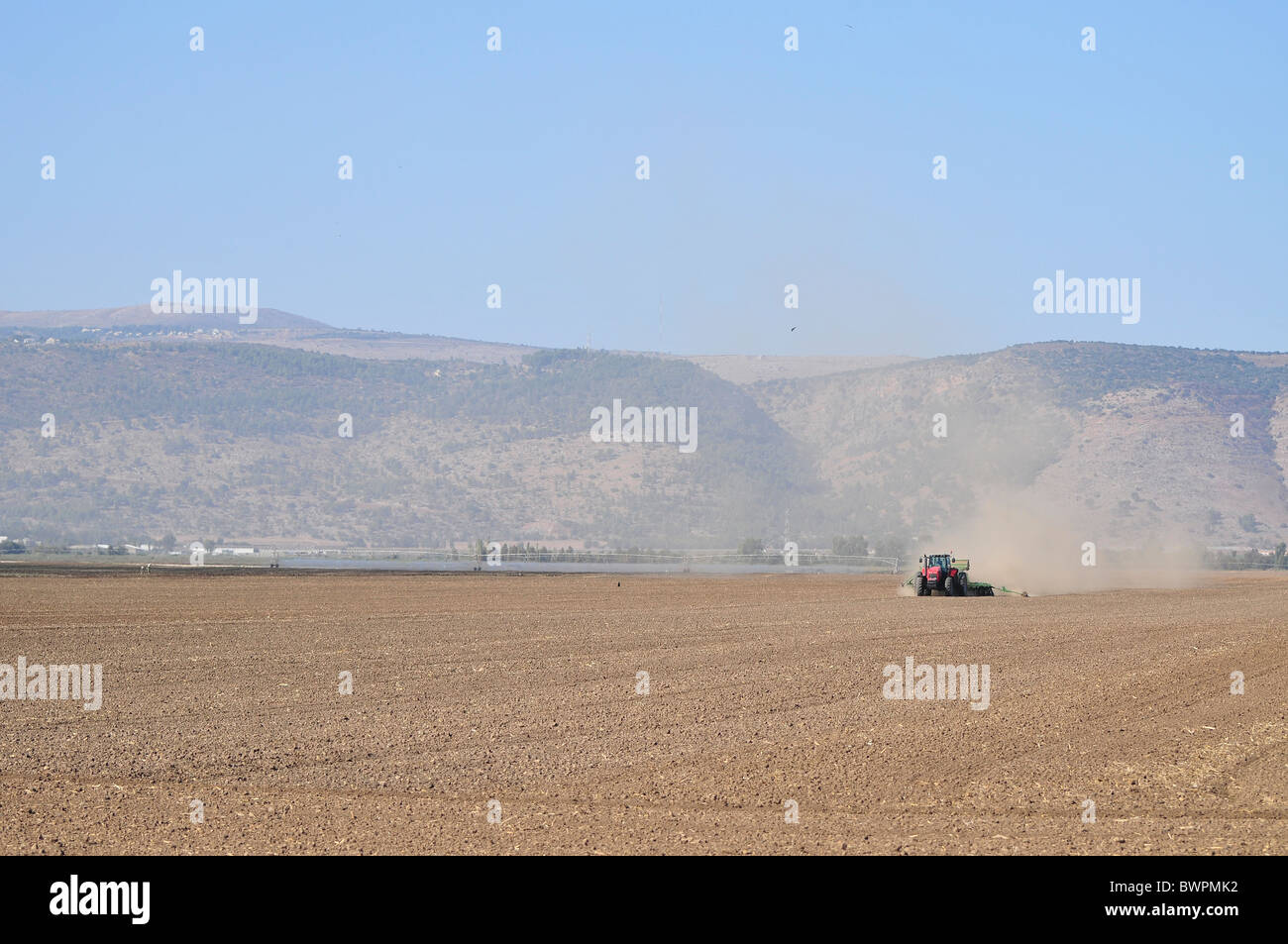 Israel, Hula Valley, Tractor ploughs and tills a field Stock Photo - Alamy