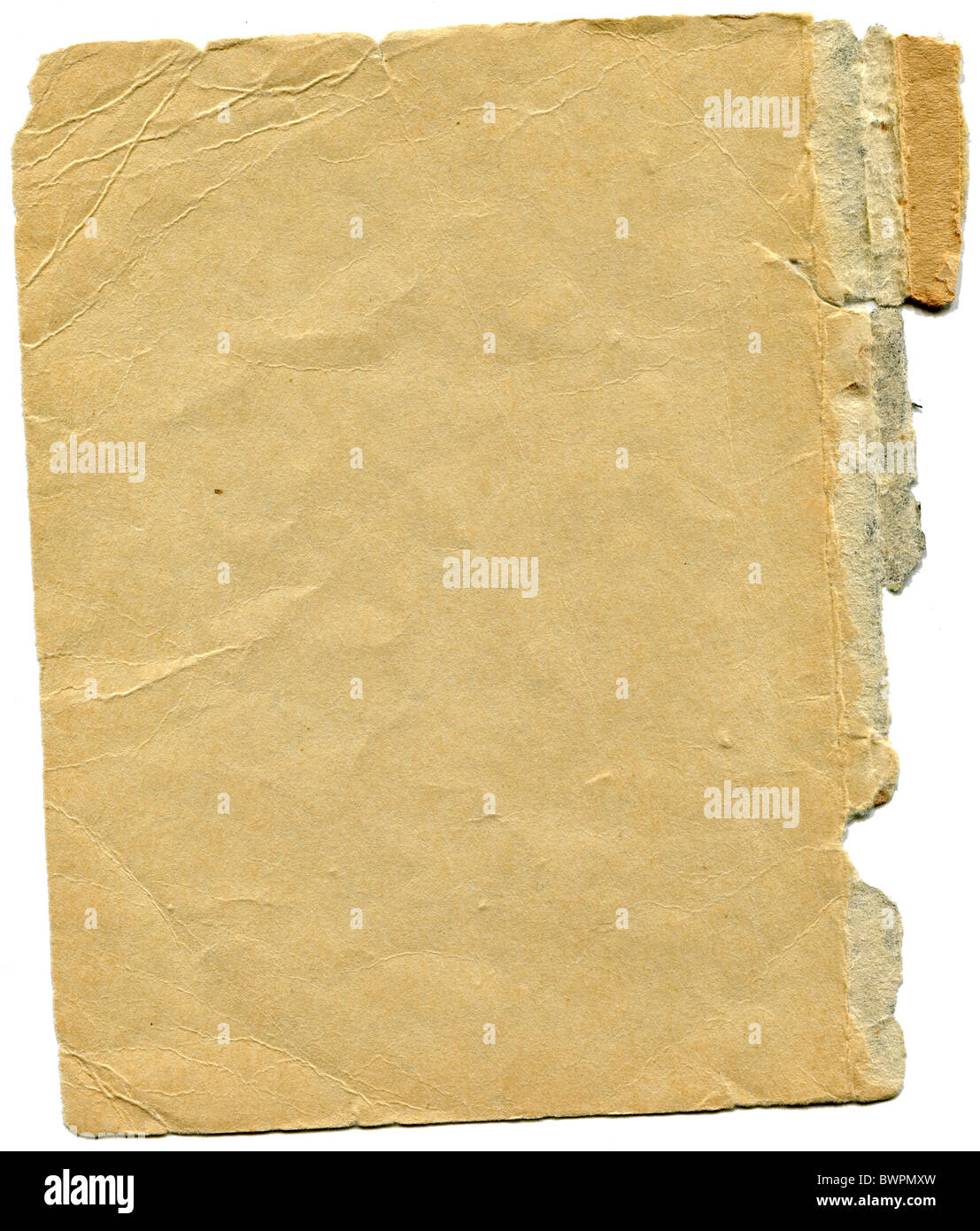 old and worn paper isolated on white background Stock Photo - Alamy