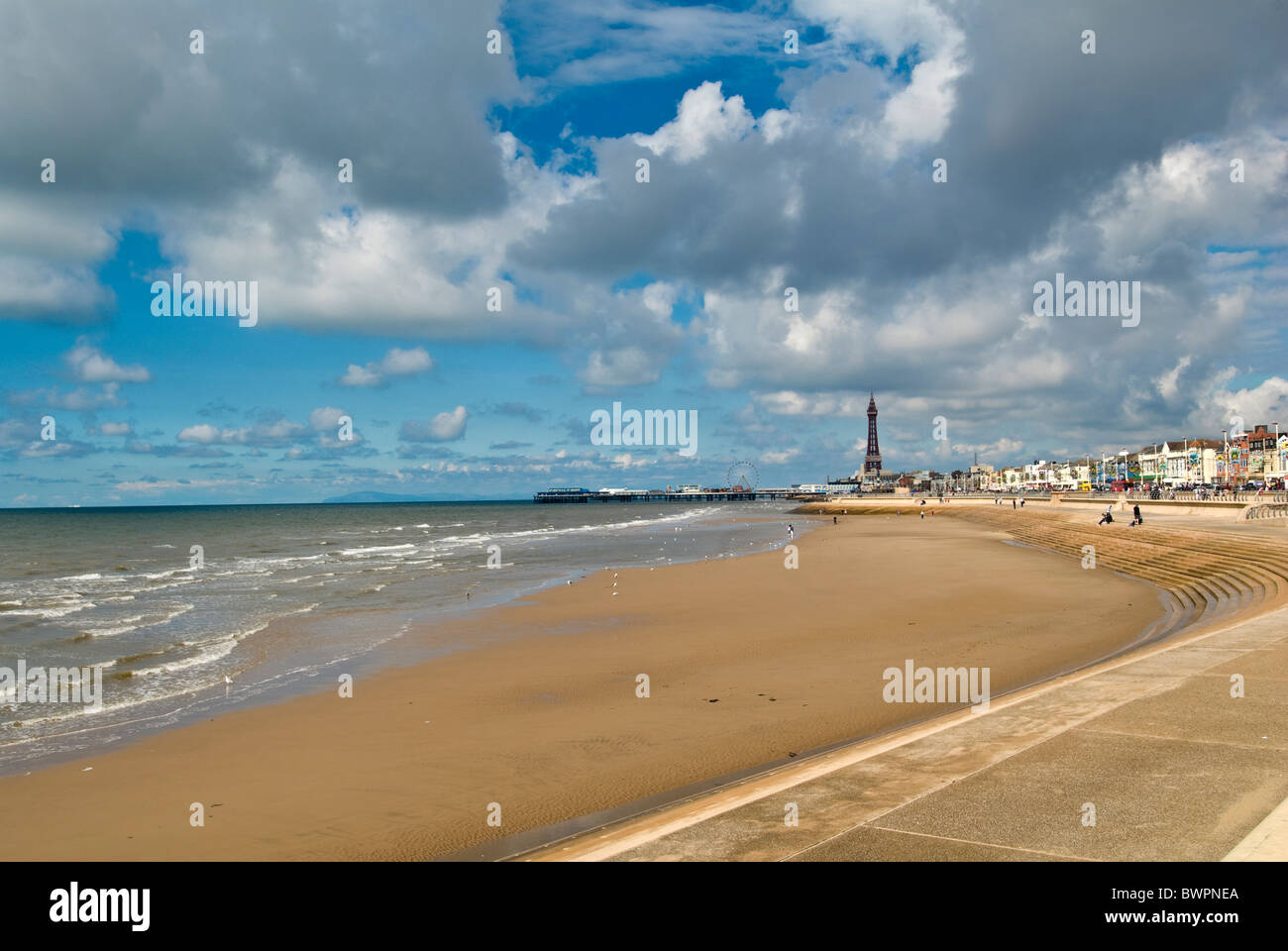 Blackpool Tower and the new promenade Stock Photo - Alamy