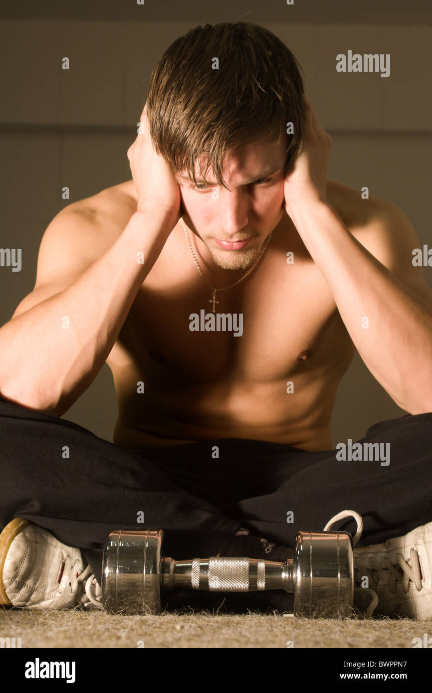 troubles of bodybuilder Stock Photo - Alamy