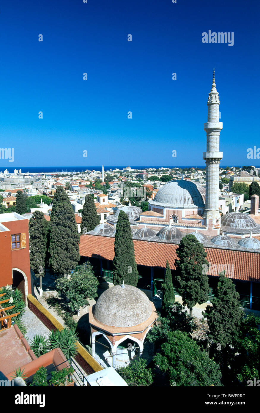 Greece Europe town Rhodes Suleiman mosque Rhodes island Dodecanese ...