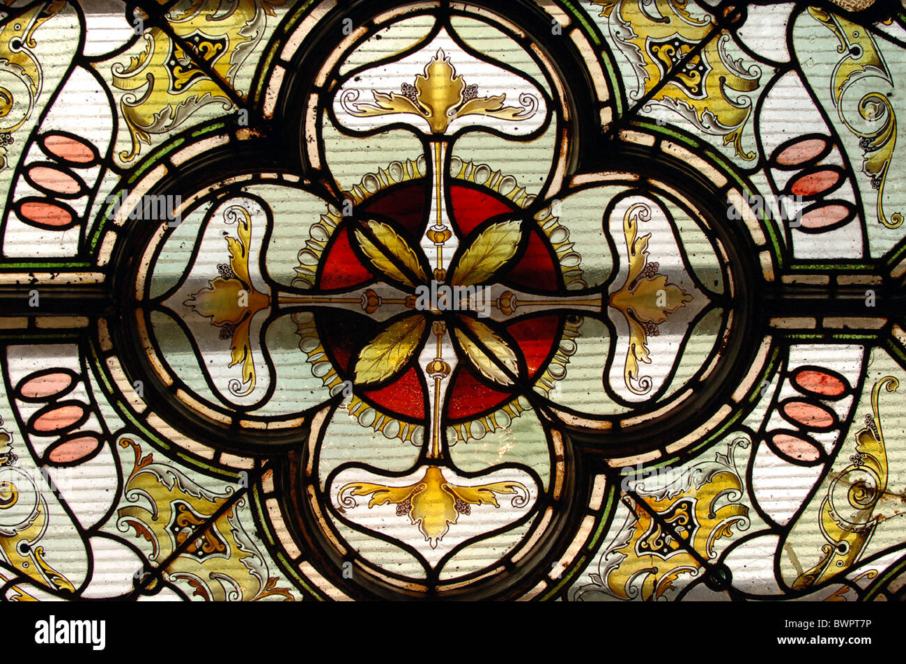 A stained glass window in a traditional pub Stock Photo - Alamy