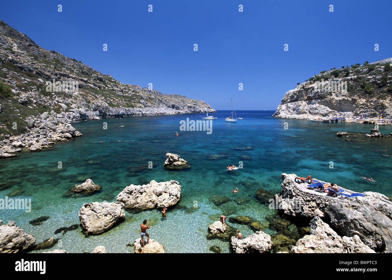 Greece Europe Rhodes island Anthony Quinn bay Faliraki Dodecanese ...