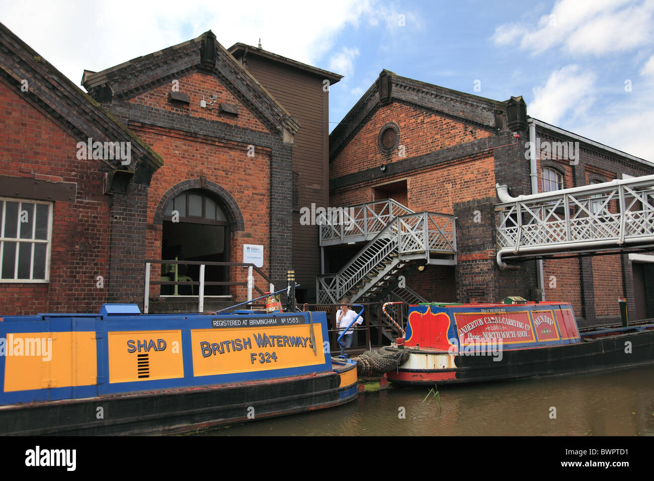 British Waterways narrowboat outside the pump house at the National ...