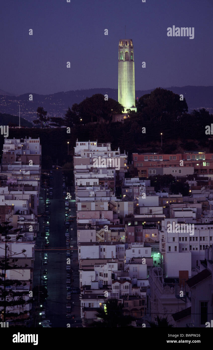 Coit Tower atop Telegraph Hill in San Francisco Stock Photo - Alamy