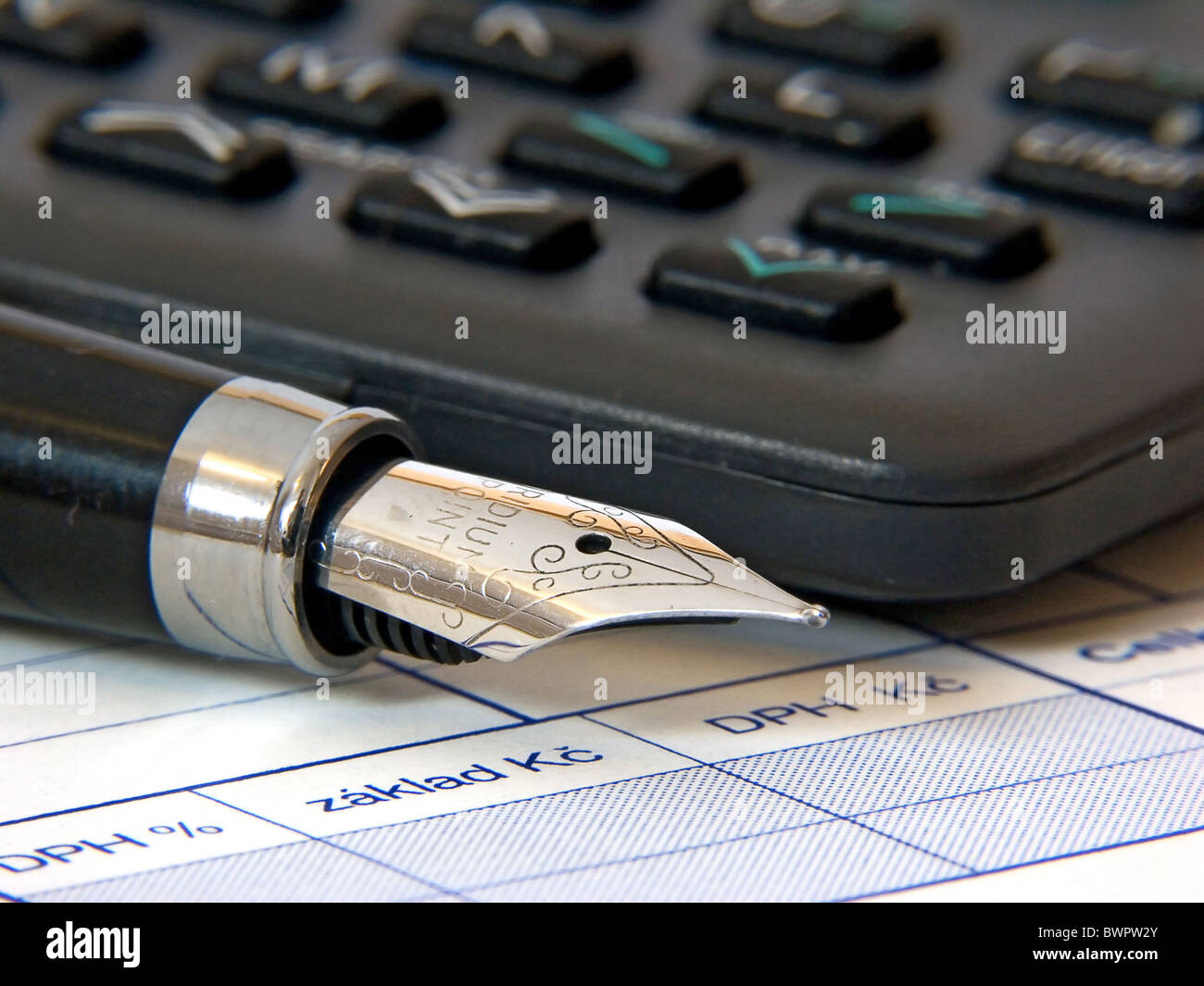 Fountain Pen with electronic diary Stock Photo - Alamy