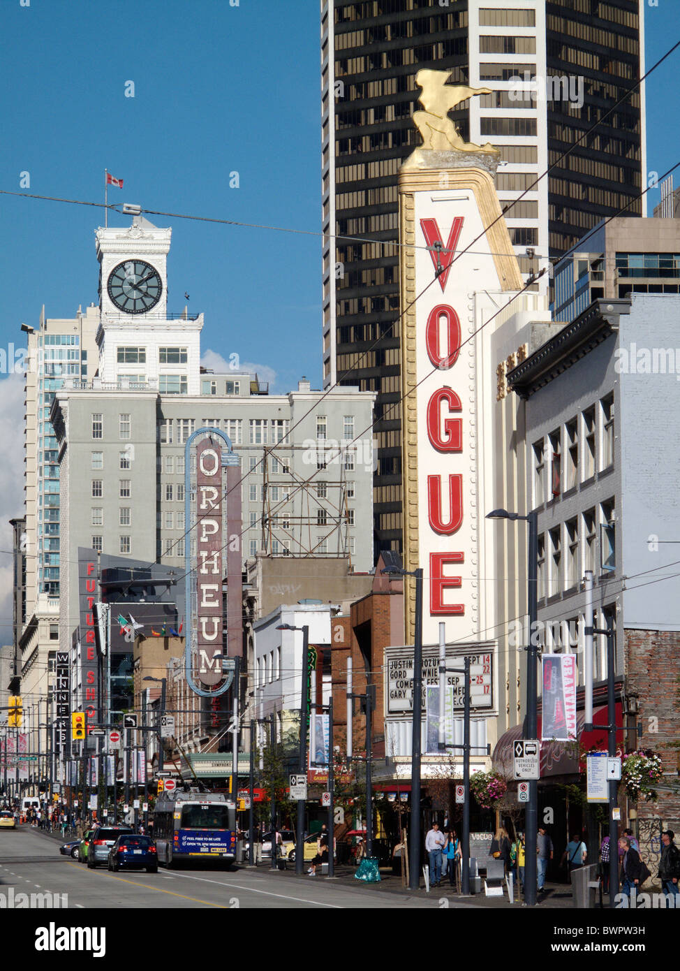 The Vogue Theatre on Granville Street in Vancouver in British Columbia ...