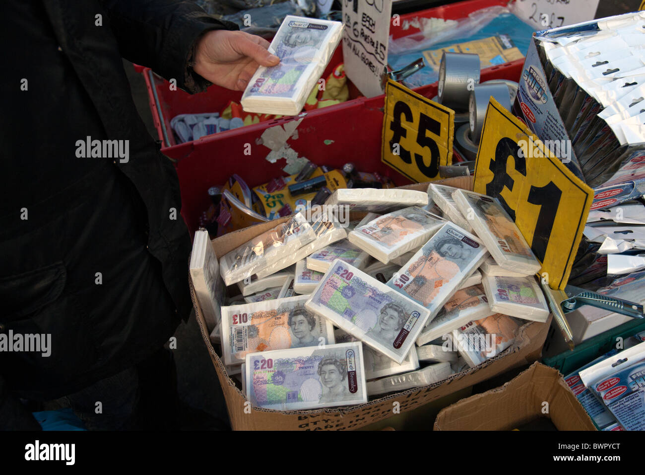 british banknotes made into tissues Stock Photo - Alamy