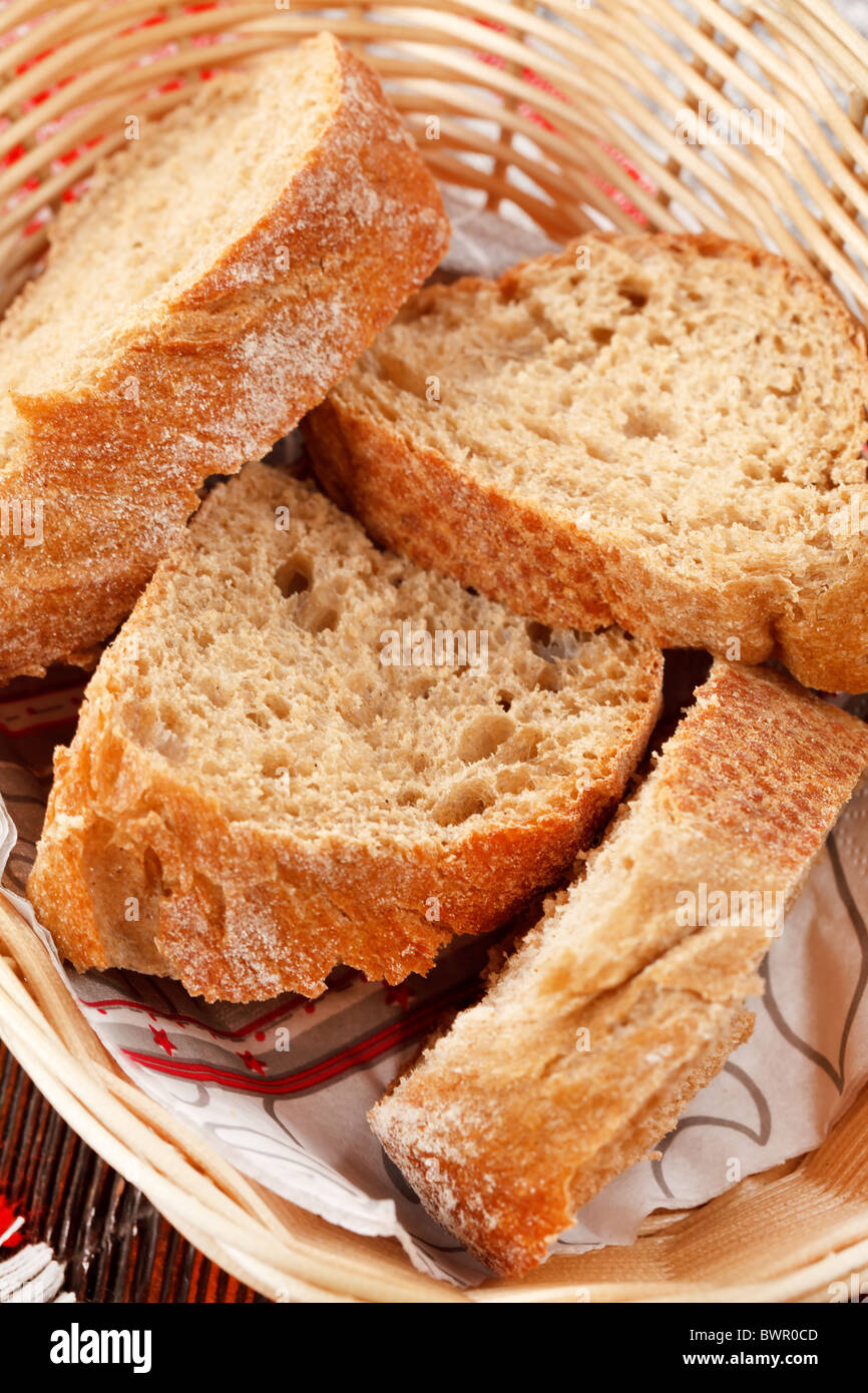 Bread in basket lot hi-res stock photography and images - Alamy