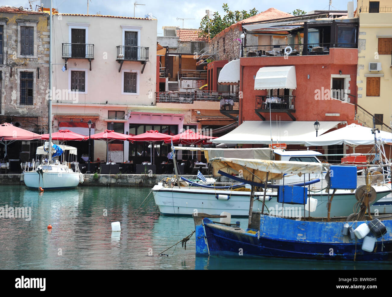 The Venetian harbour at Rethymno, Crete, Greece Stock Photo - Alamy