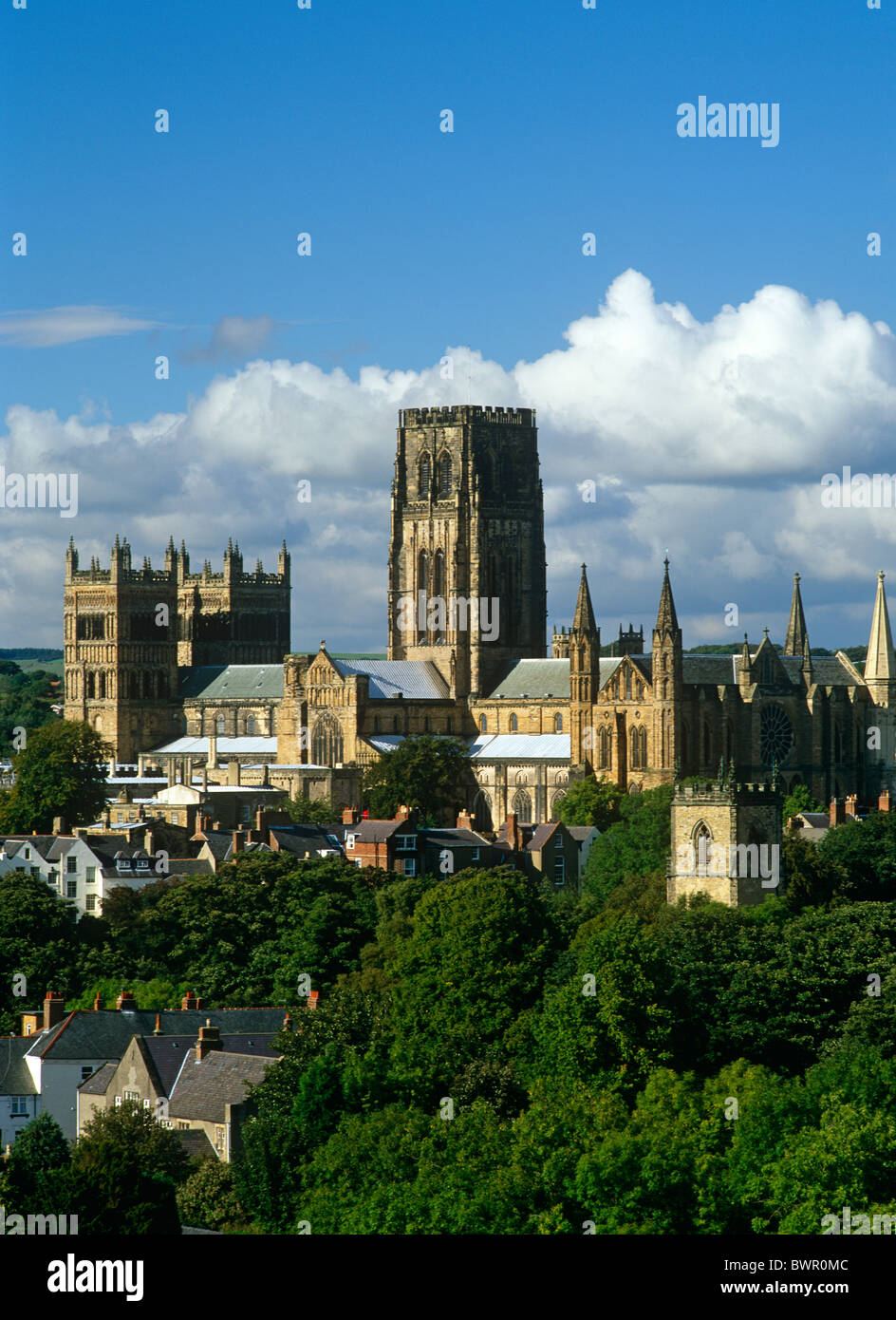 A view of Durham Cathedral in summer, Durham City, County Durham Stock ...