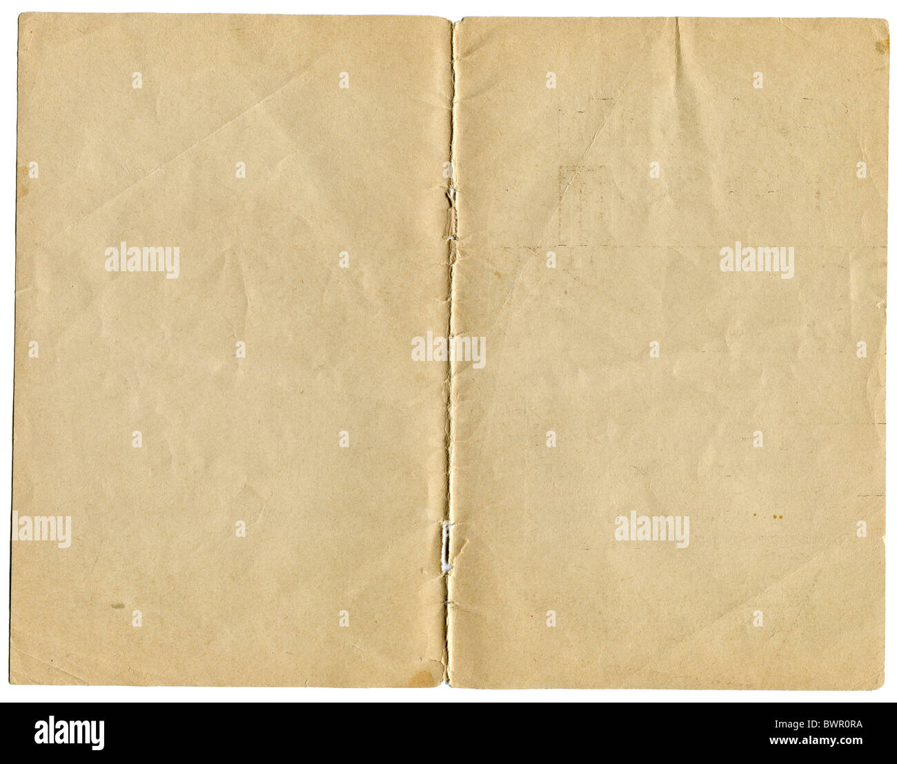 two pages of an old grunge paper isolated on white background Stock ...
