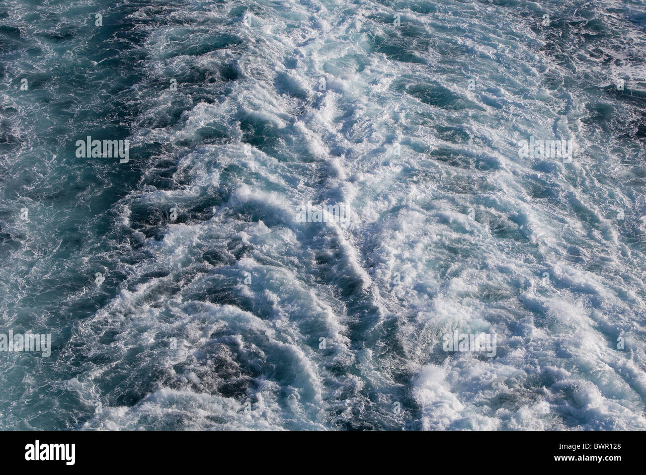 sea churned up by ship's propellers Stock Photo - Alamy