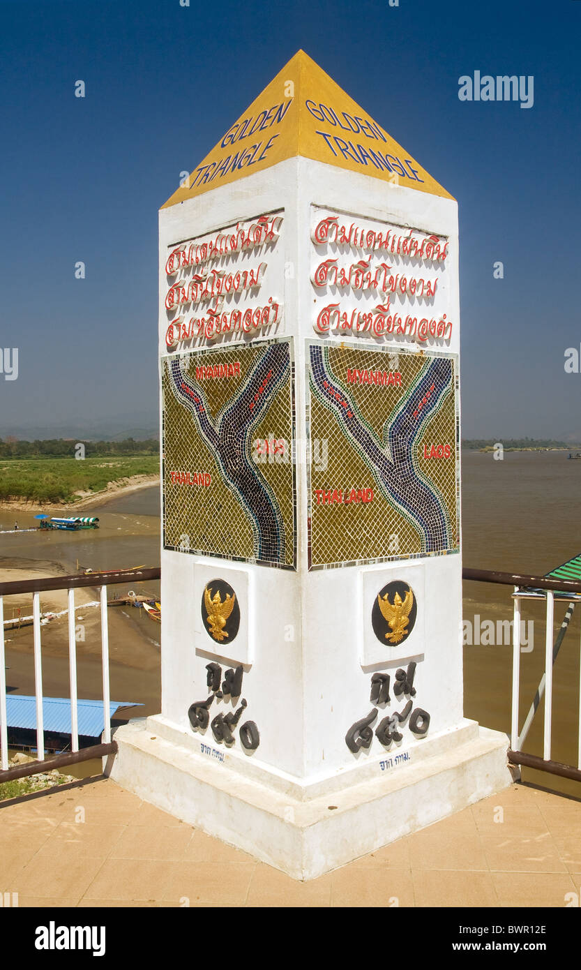 The boundary pillar in The Golden Triangle Stock Photo - Alamy