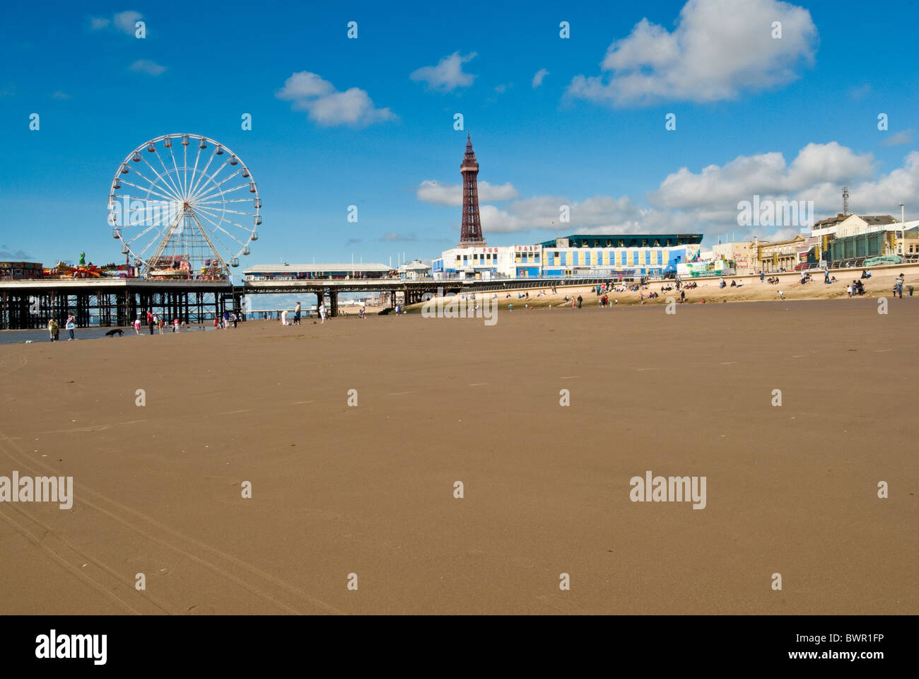 Blackpool Tower and the new promenade Stock Photo - Alamy