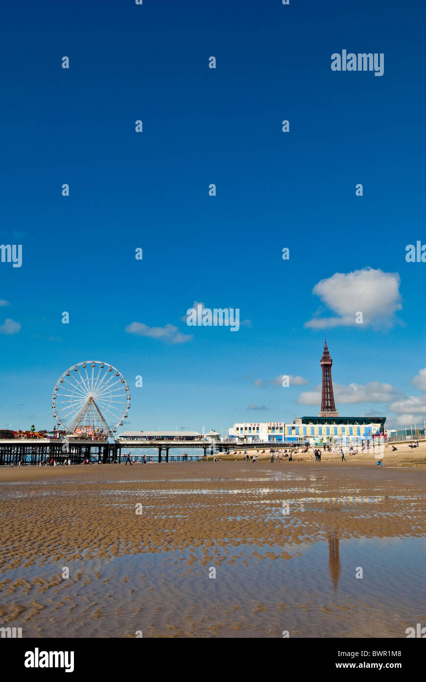 Blackpool Tower and the new promenade Stock Photo - Alamy