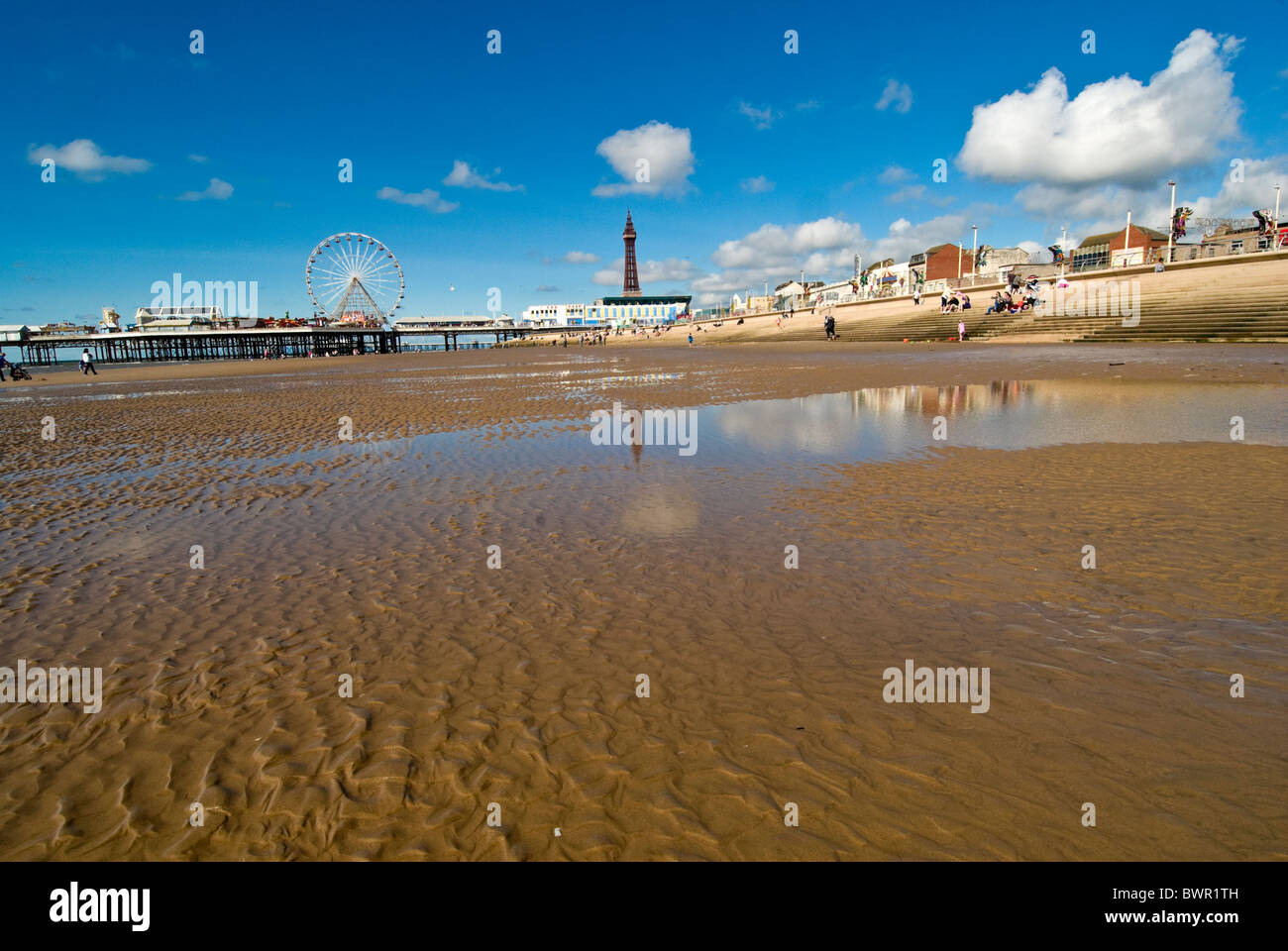 Blackpool Tower and the new promenade Stock Photo - Alamy