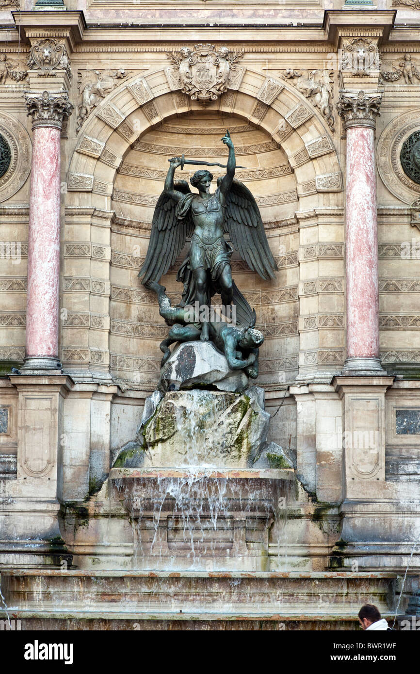 the archangel Michael protector of France sculpture by Gabriel Davioud ...