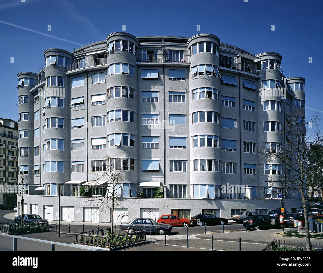 Switzerland Europe Geneva city architecture Art Deco 1920 house ...