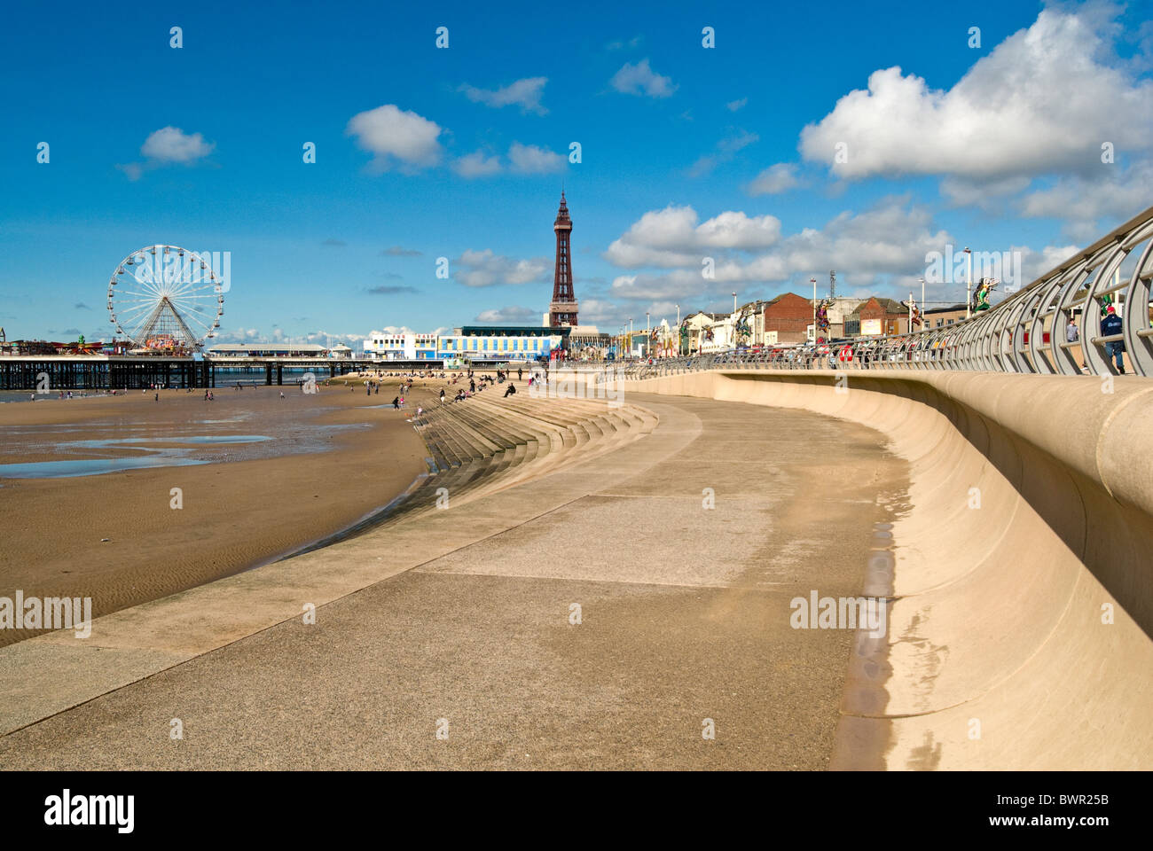 Blackpool Tower and the new promenade Stock Photo - Alamy