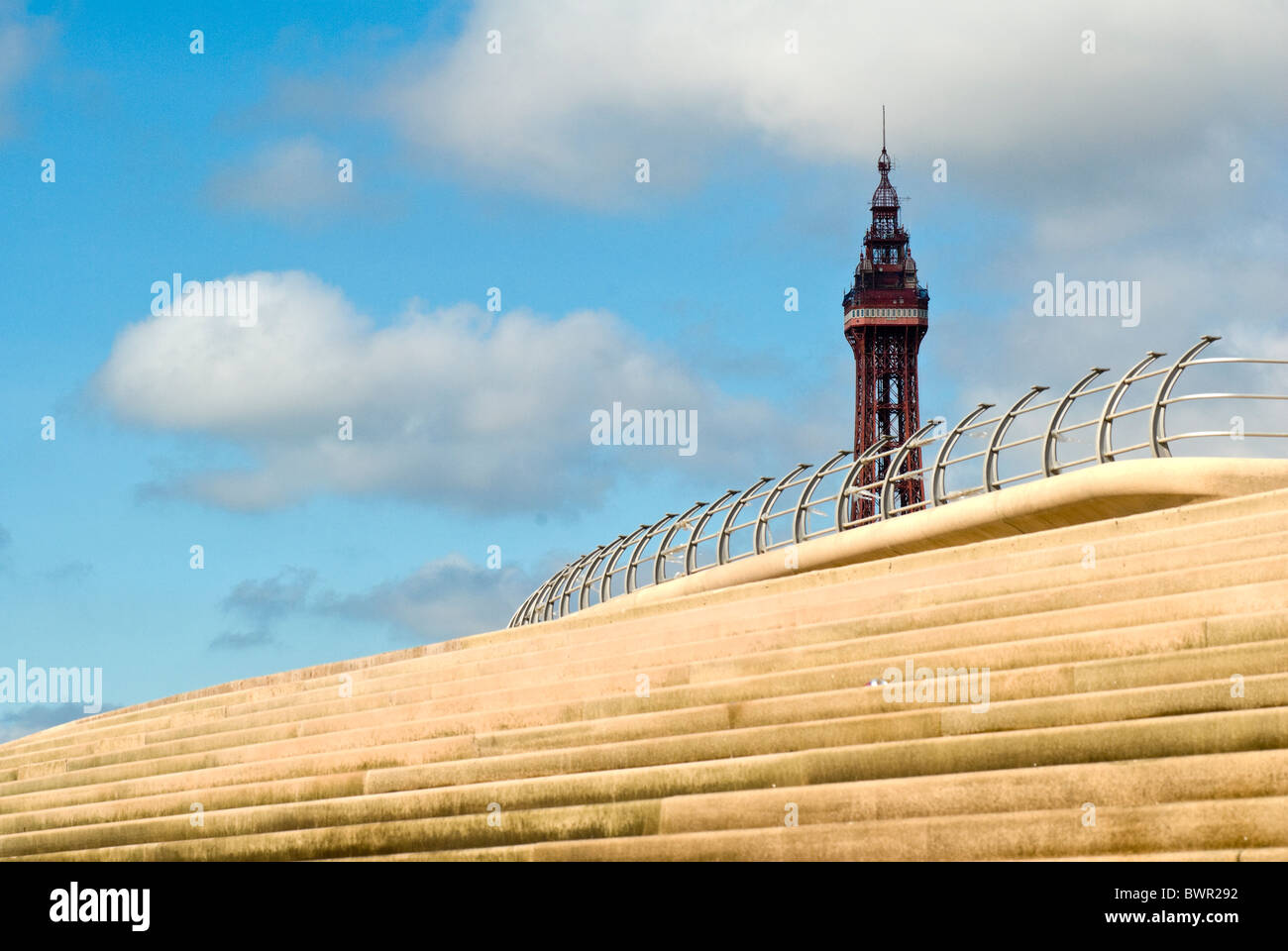 Blackpool Tower and the new promenade Stock Photo - Alamy