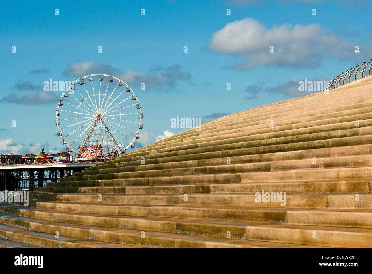 Blackpool Central Pier and the new promenade Stock Photo - Alamy