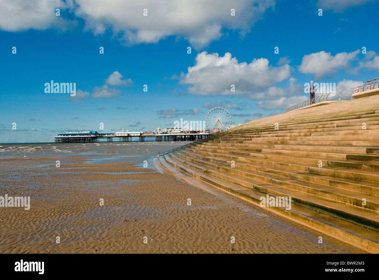 Blackpool Tower and the new promenade Stock Photo - Alamy