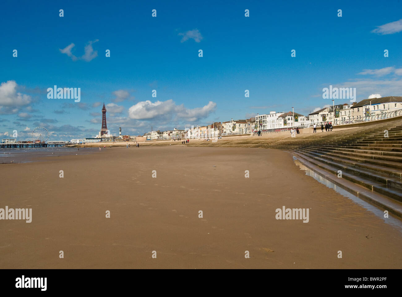 Blackpool Tower and the new promenade Stock Photo - Alamy