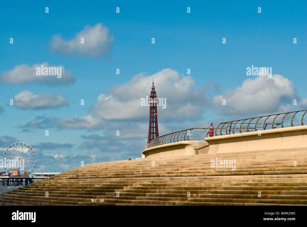 Blackpool Tower and the new promenade Stock Photo - Alamy