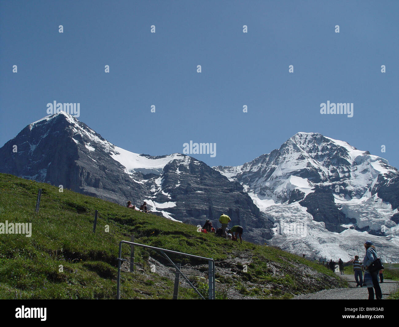 Switzerland Europe Bernese Oberland Kleine Scheidegg Mount Eiger Mount ...