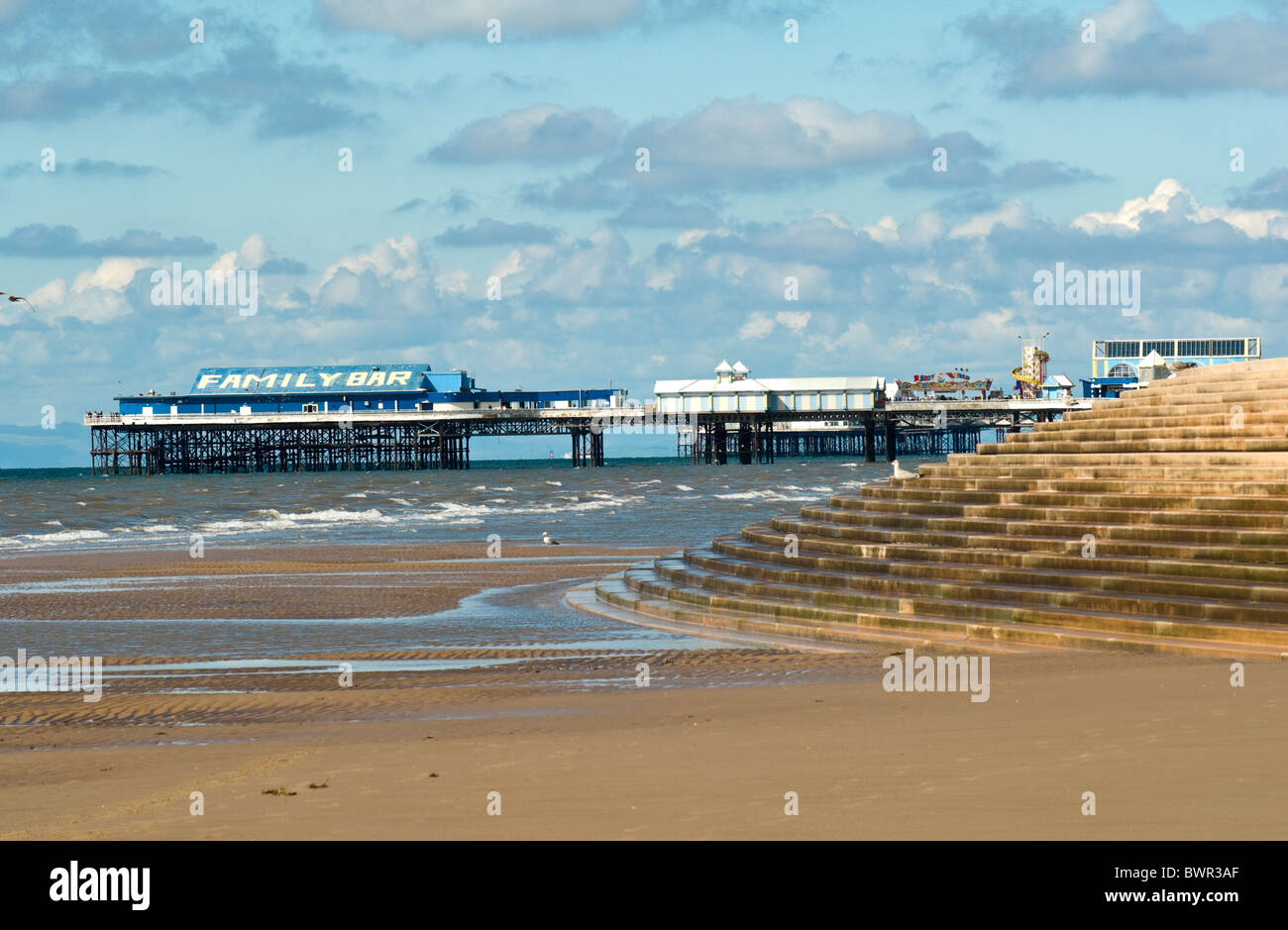 Blackpool Central Pier and the new promenade Stock Photo - Alamy