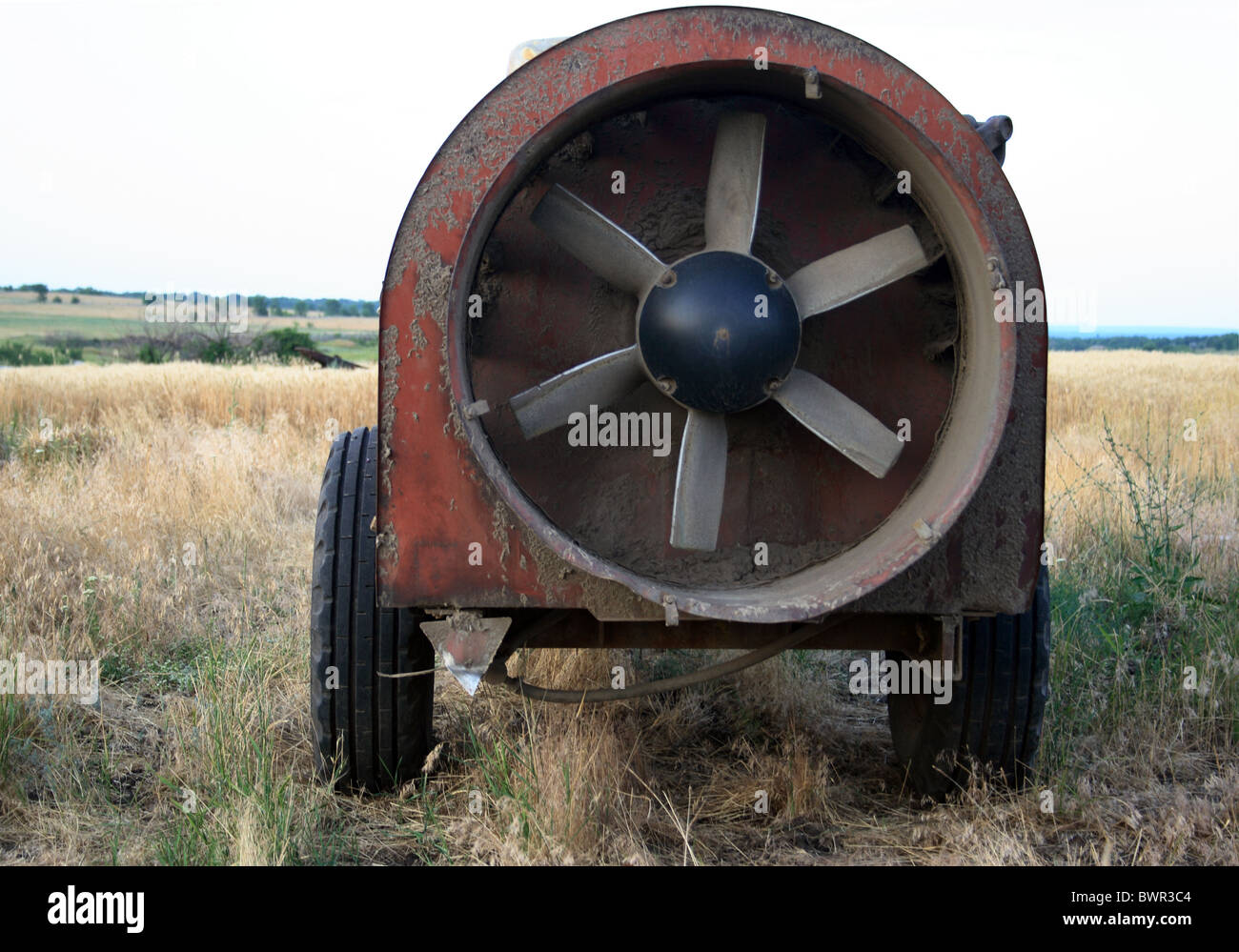 Agriculture wind machine for spreading seeds Stock Photo - Alamy