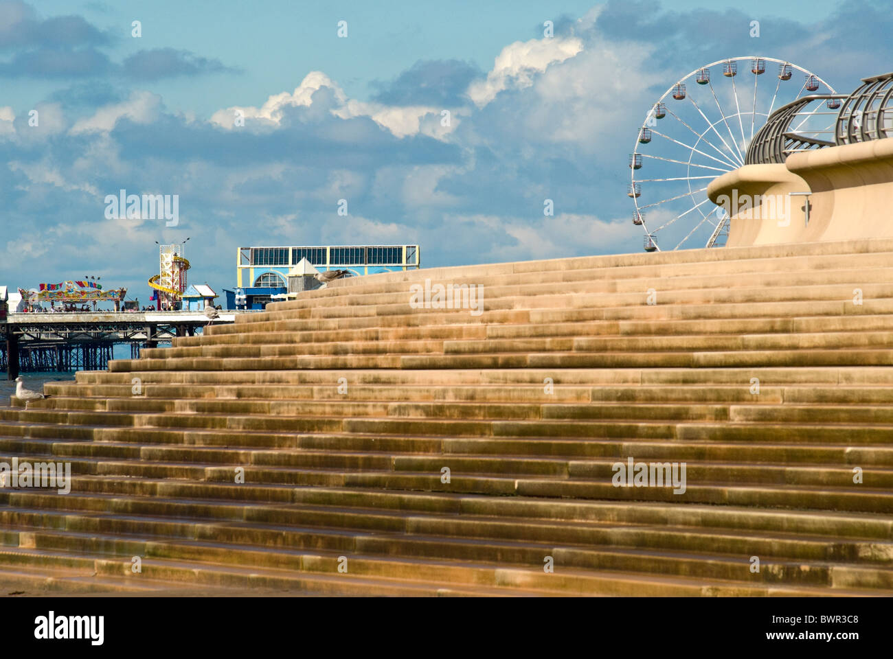 Blackpool Central Pier and the new promenade Stock Photo - Alamy
