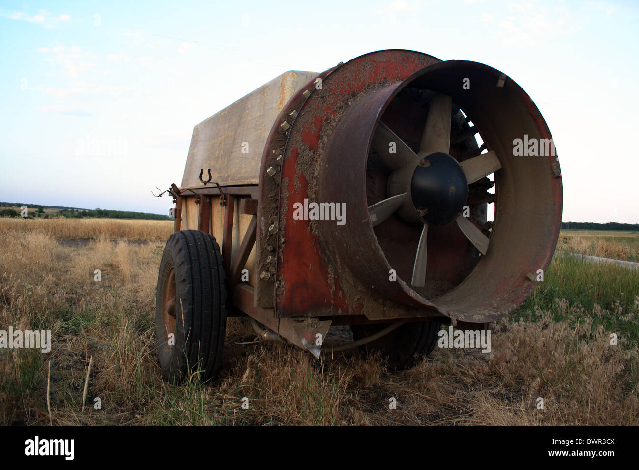 Agriculture wind machine for spreading seeds Stock Photo - Alamy