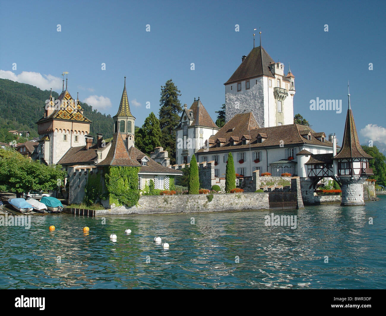 Switzerland Europe Oberhofen castle Bernese Oberland Canton Bern Berne ...