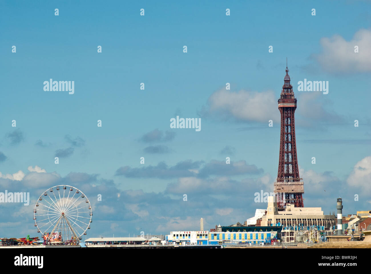 Blackpool Tower and the new promenade Stock Photo - Alamy