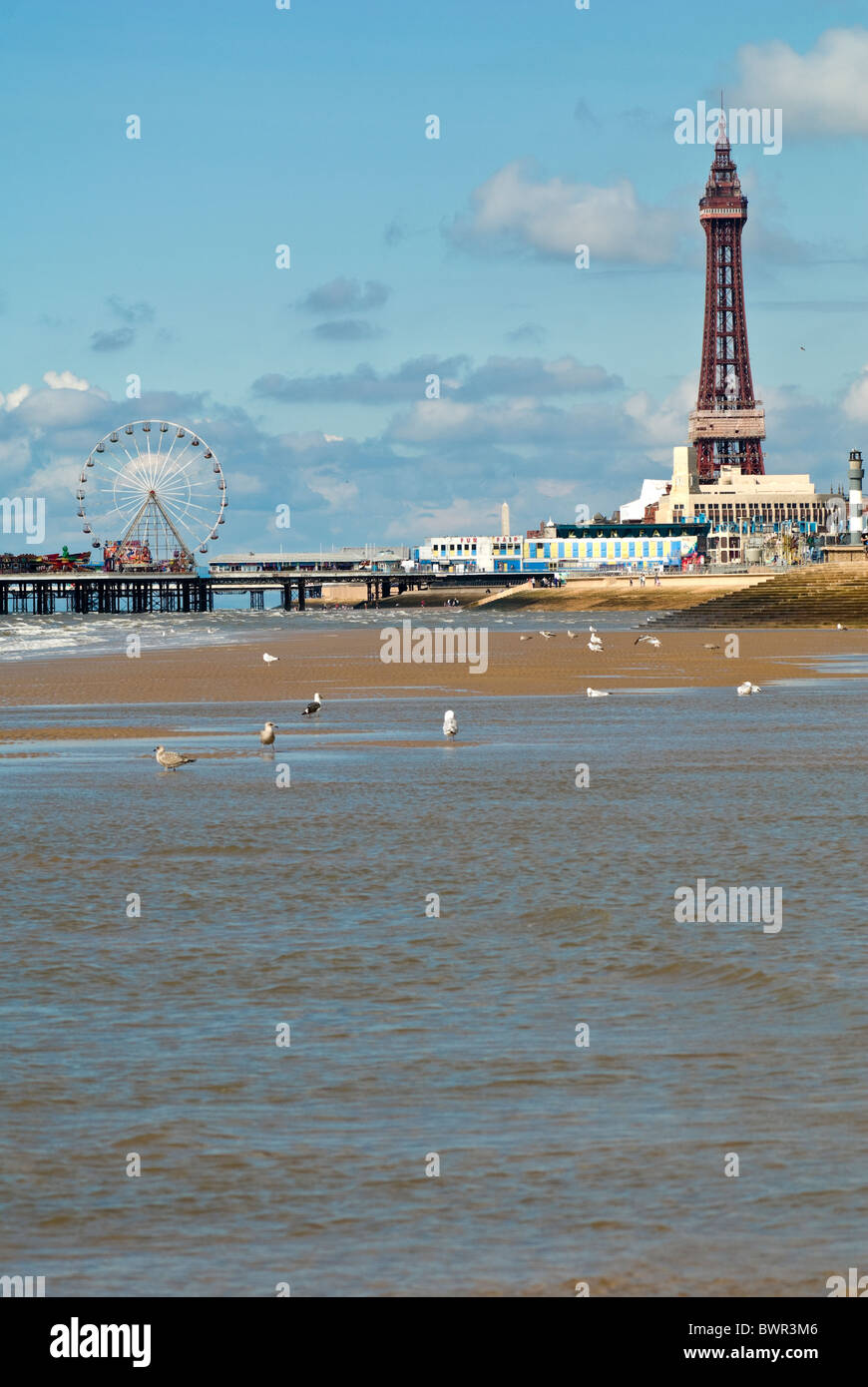 Blackpool Tower and the new promenade Stock Photo - Alamy