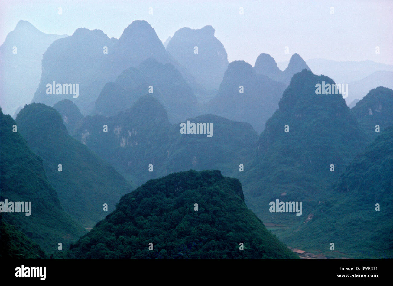 China Asia Guangxi Region Karst mountains near Yangshuo Asia Yangshuo ...