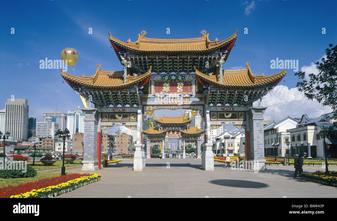 China Asia Kunming Yunnan Province town Kunming city Jinma Biji Square ...
